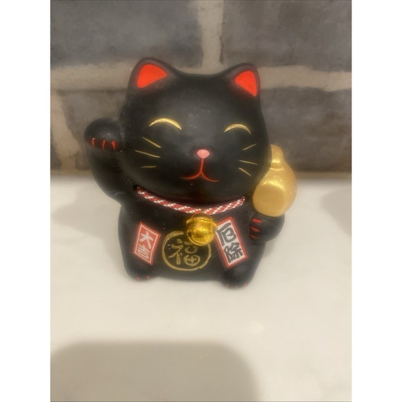 Other | Japanese 35 Black Maneki Nemo Black Cat Ward Off Evil Spirits ...